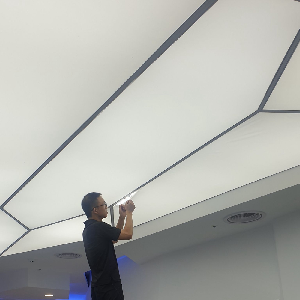 aluminium seg profile tension fabric extrusion customized shape ceiling ...