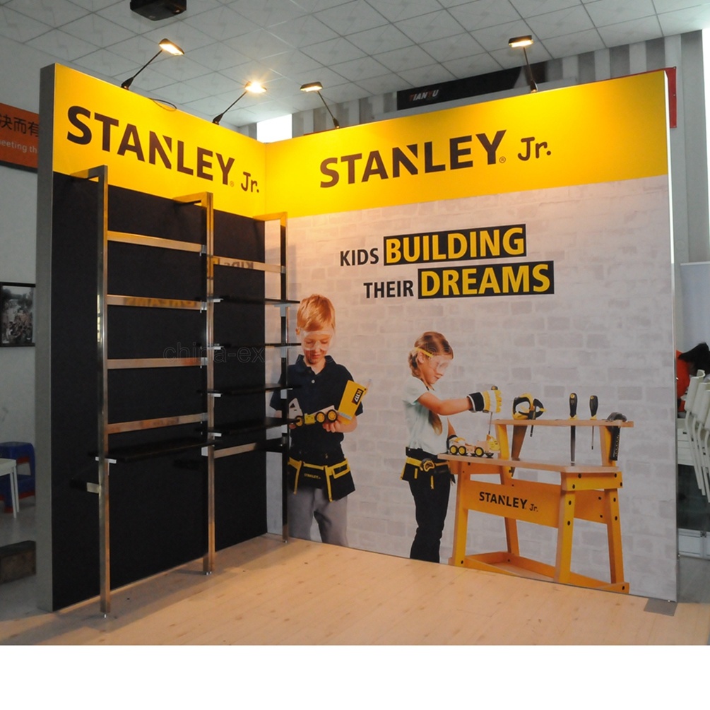 10X10FT L Shape Tradeshow Display Exhibition Booth Stands with Shelf ...