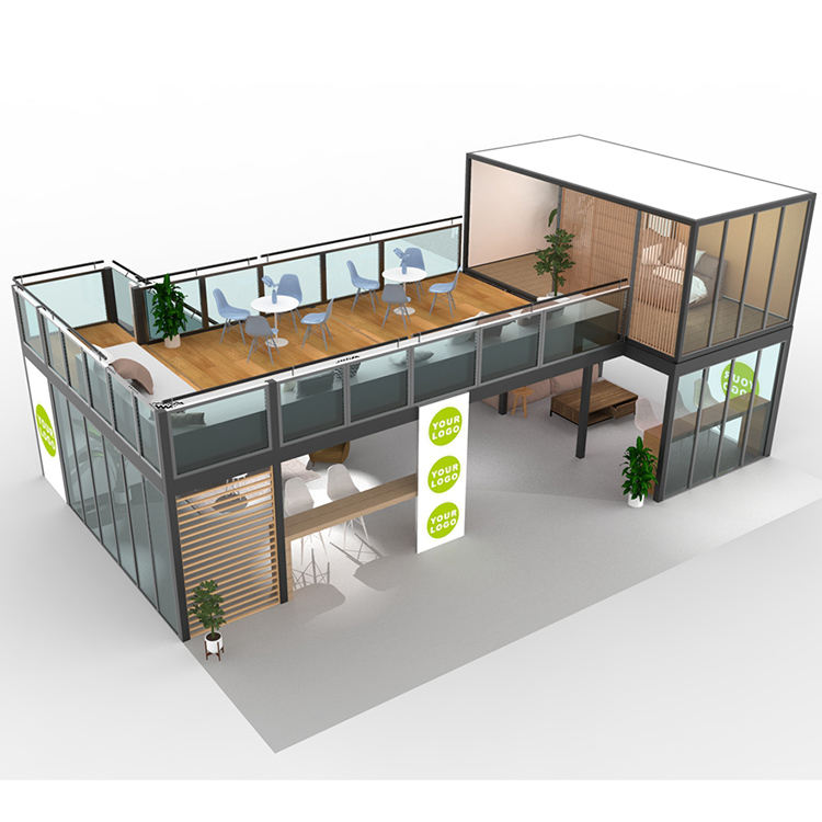 Booth Double Deck Trade Show Display Design Modular Top Quality 20x20ft ...